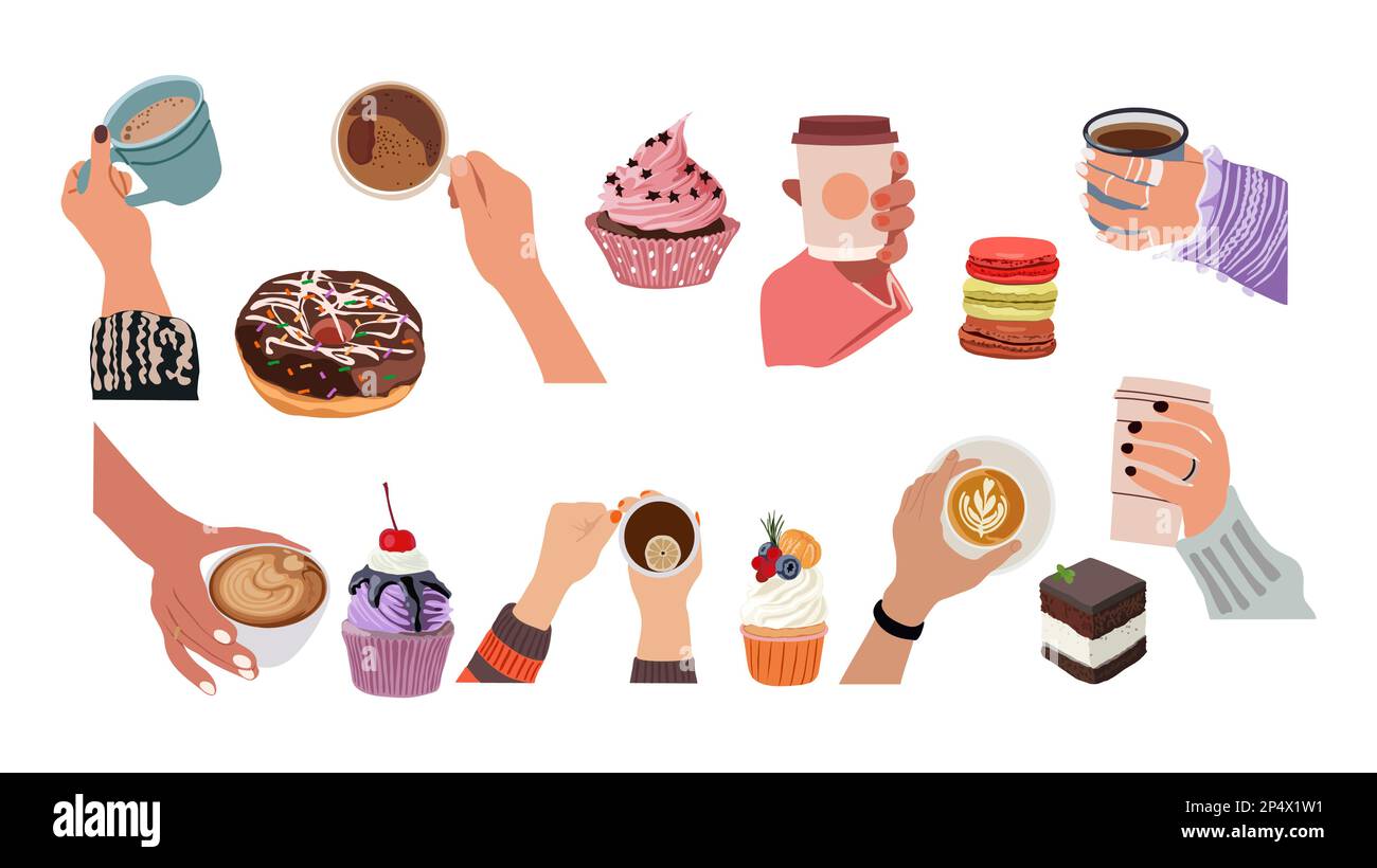 Hands hot chocolate Stock Vector Images - Alamy