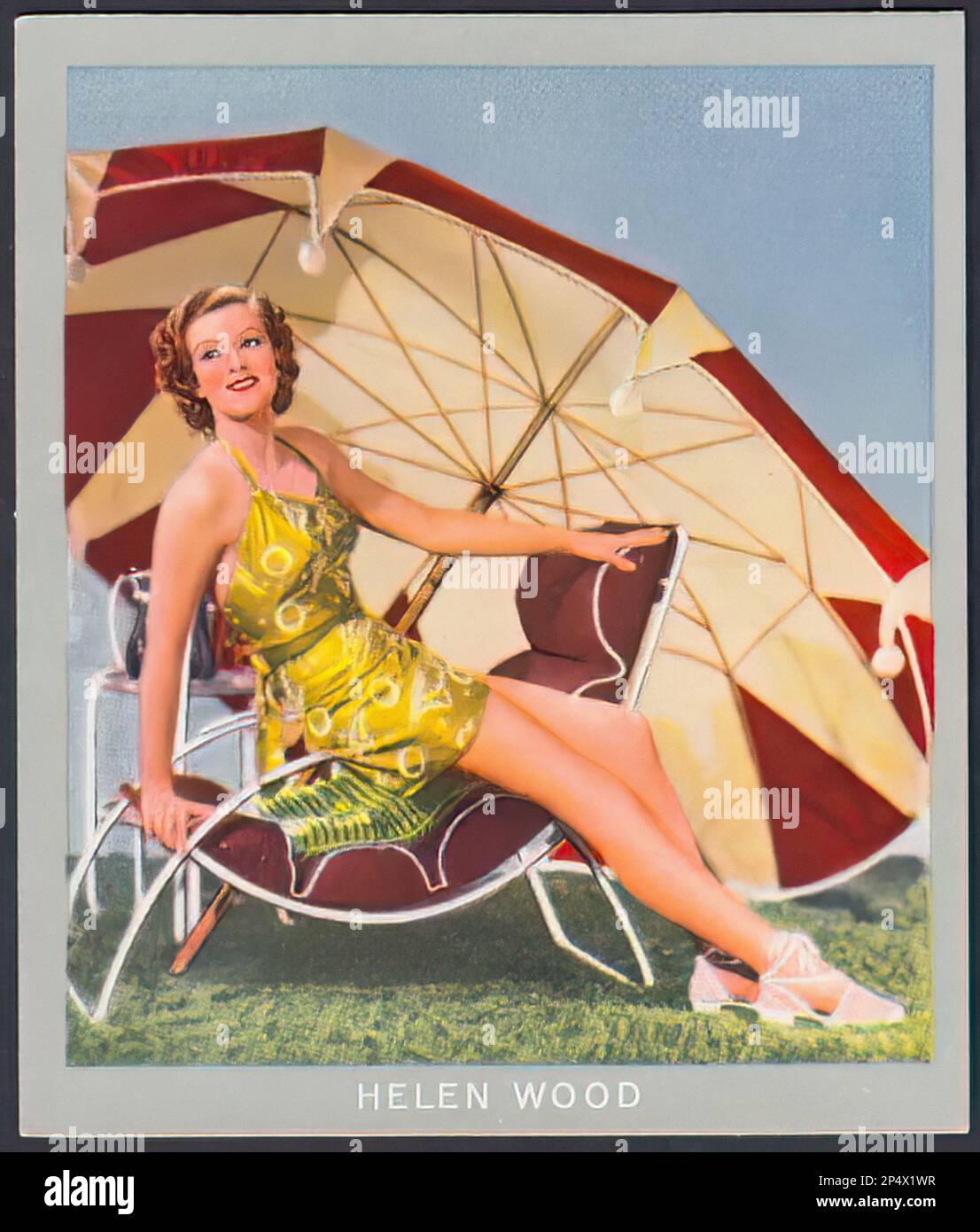 Portrait of actress Helen Wood - Vintage German Cigarette Card Stock ...