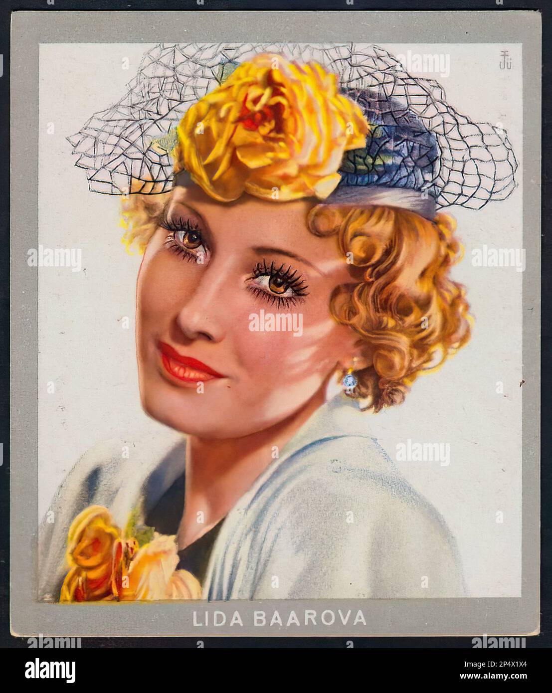 Portrait of actress Lida Baarova - Vintage German Cigarette Card 03 ...