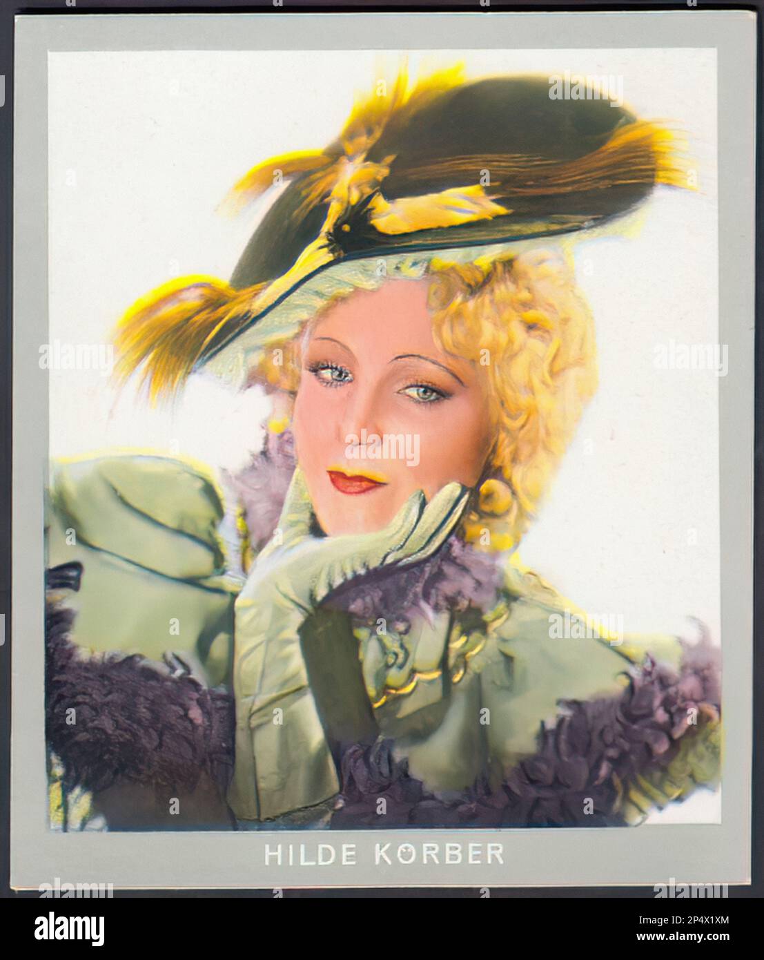 Portrait of actress Hilde Körber - Vintage German Cigarette Card Stock ...