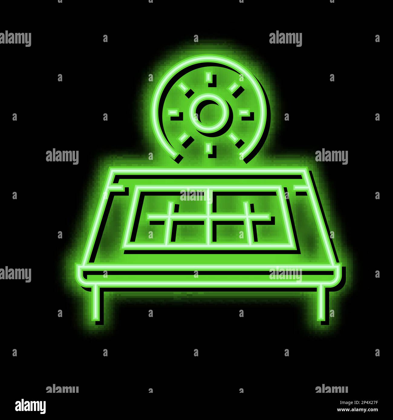 solar panel installation neon glow icon illustration Stock Vector Image ...