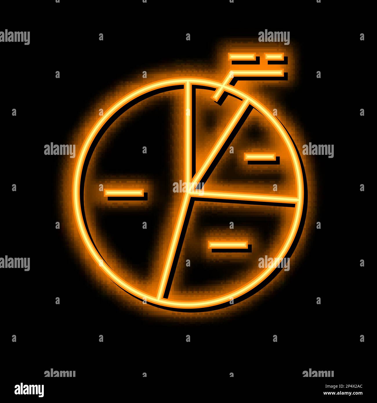pie chart neon glow icon illustration Stock Vector Image & Art - Alamy
