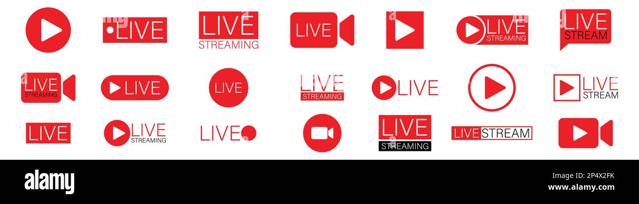 Live streaming icon set simple design Stock Vector Image & Art - Alamy