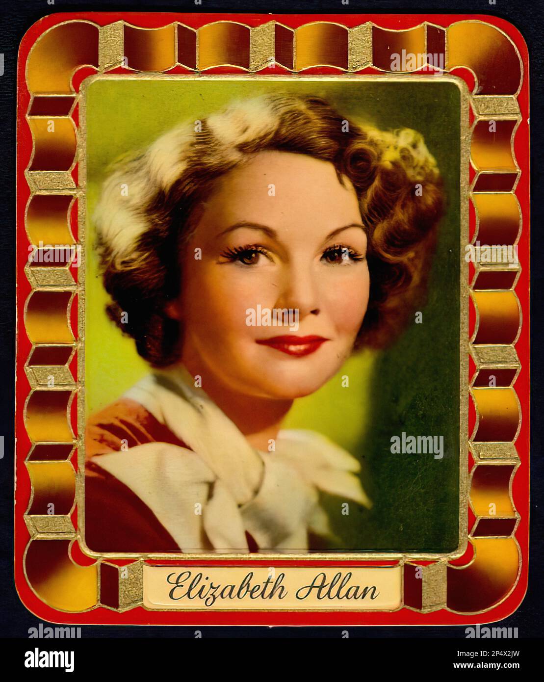 Portrait of Elizabeth Allan - Vintage German Cigarette Card Stock Photo ...