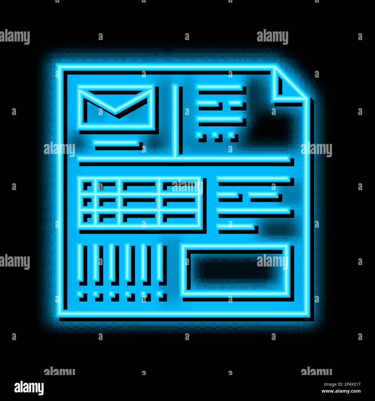 invoice paper list neon glow icon illustration Stock Vector Image & Art ...