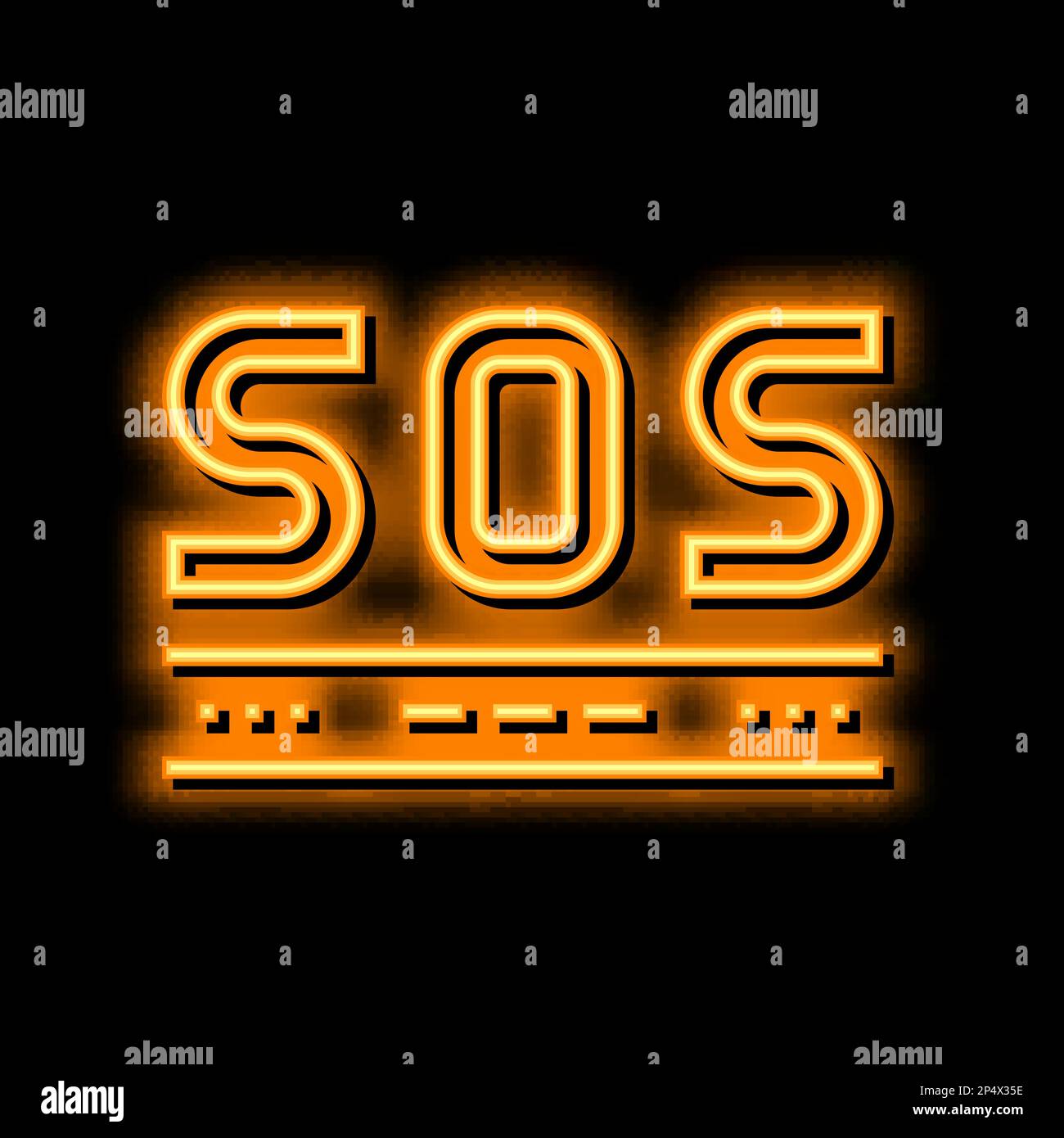 sos signal neon glow icon illustration Stock Vector Image & Art - Alamy
