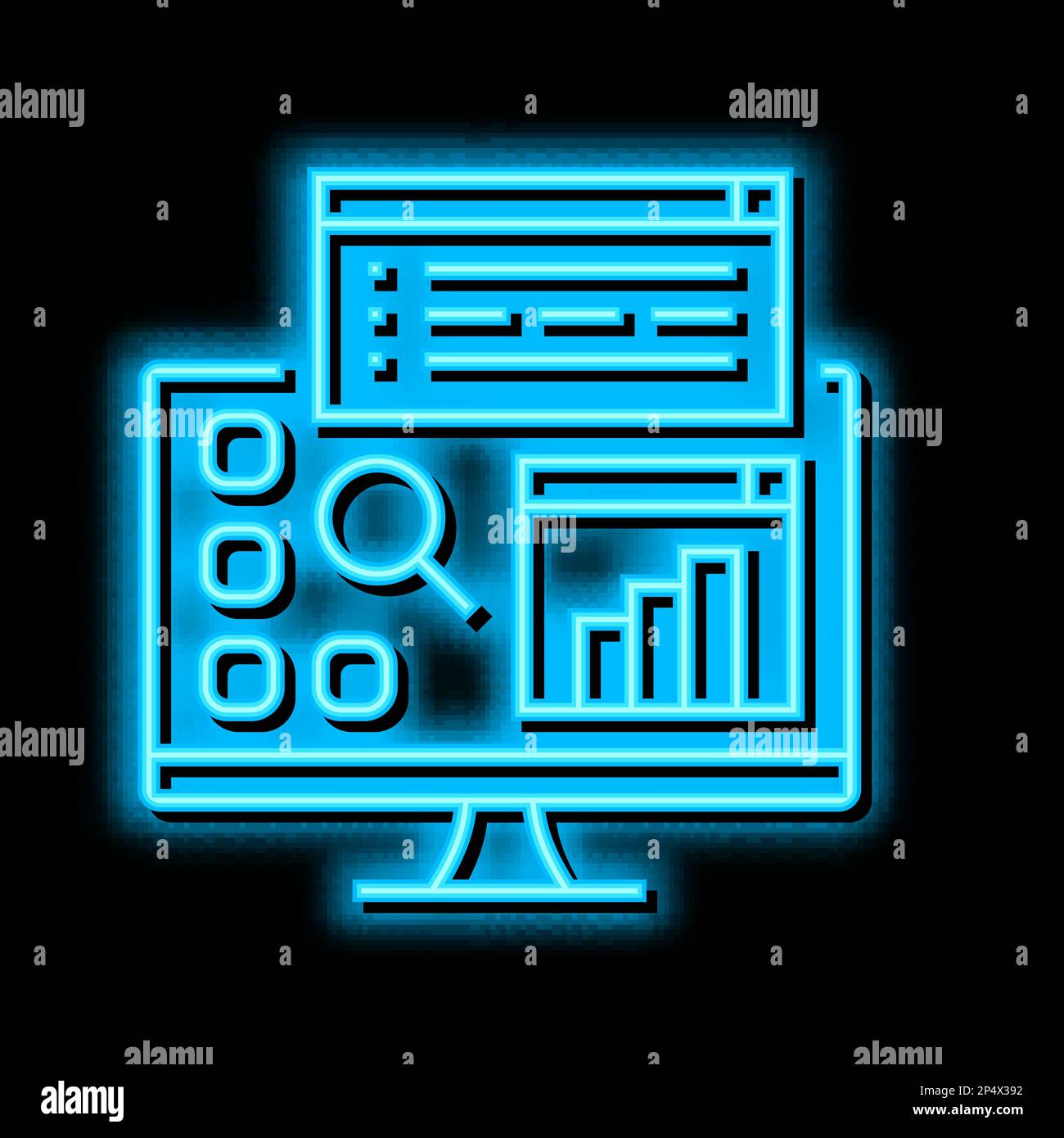desktop applications neon glow icon illustration Stock Vector Image ...