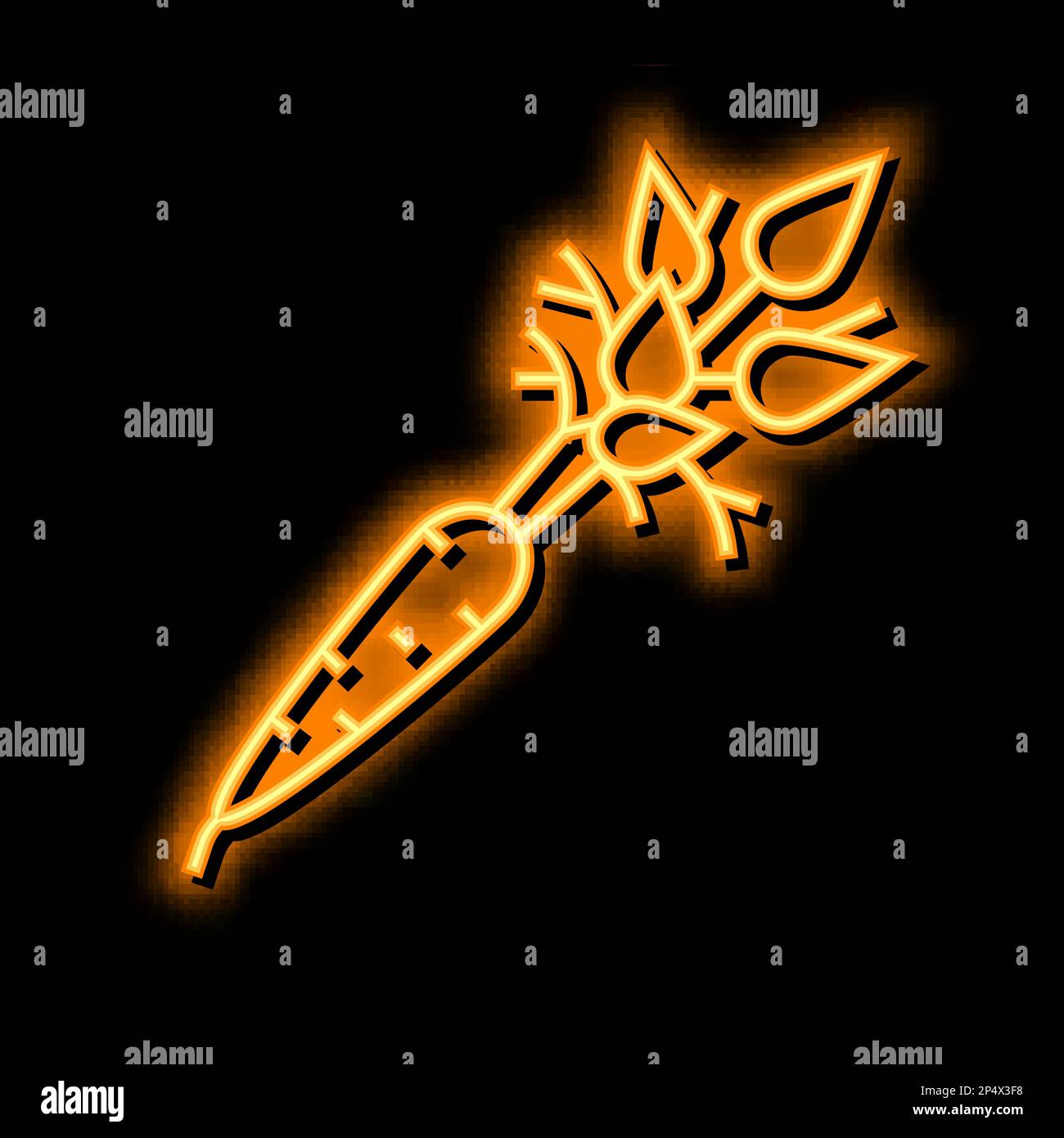 raw carrot neon glow icon illustration Stock Vector Image & Art - Alamy