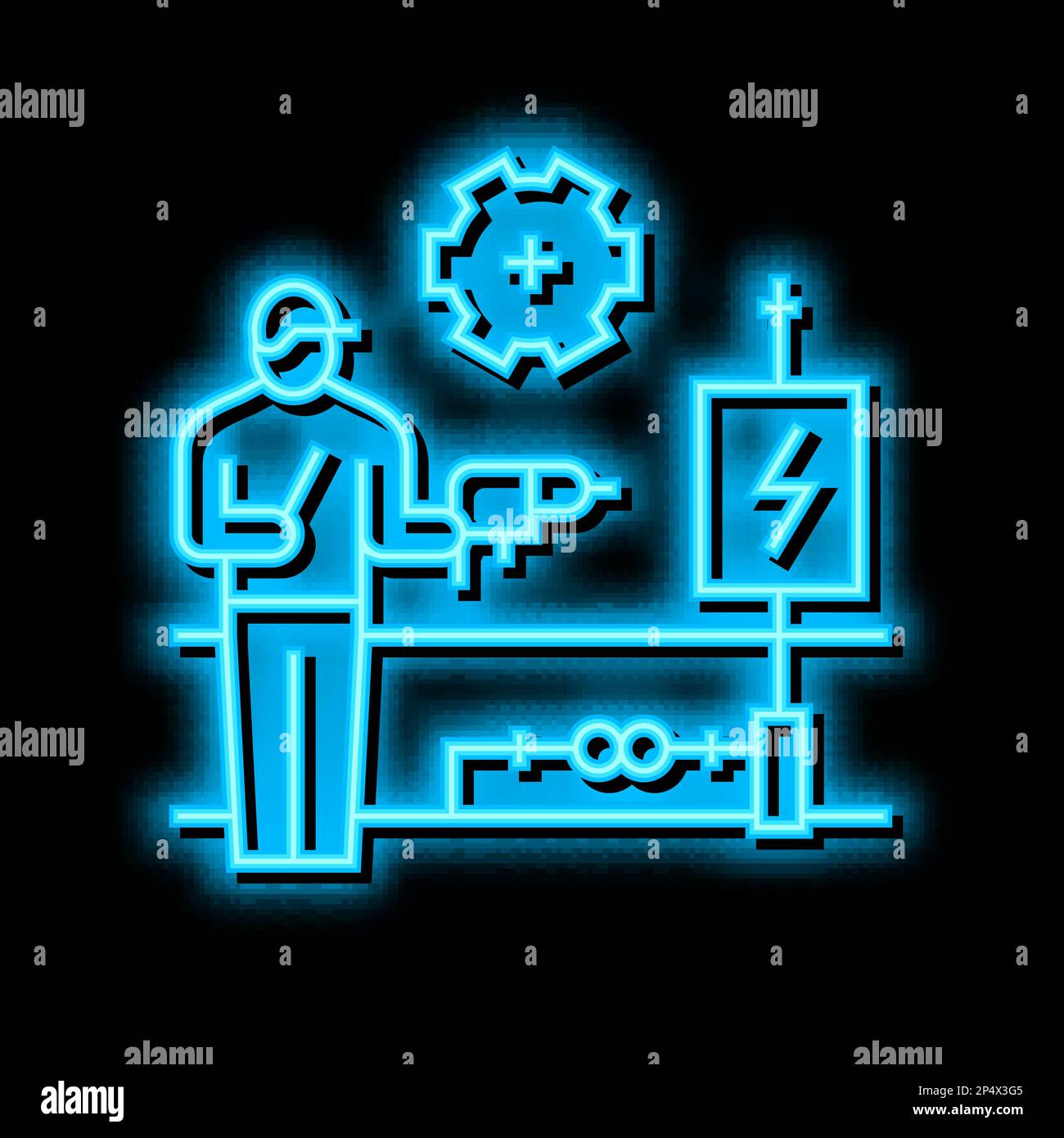 electrical rewiring neon glow icon illustration Stock Vector Image ...