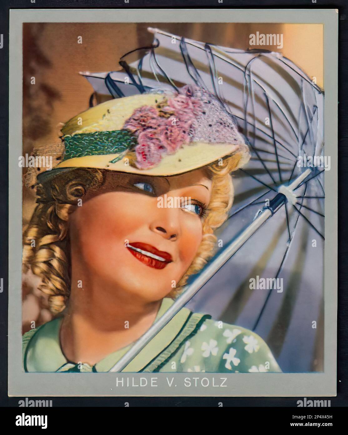 Portrait of actress Hilde von Stolz - Vintage German Cigarette Card 01 ...