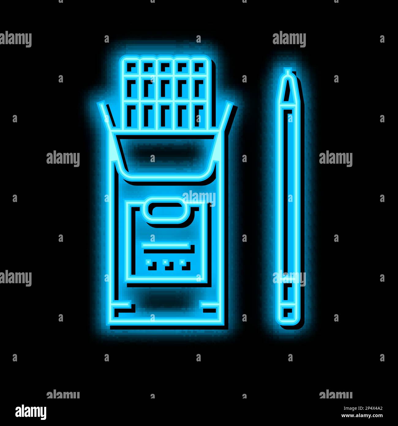 no. 2 pencil neon glow icon illustration Stock Vector Image & Art - Alamy