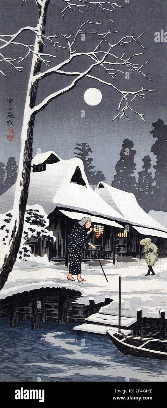 Moonlight on Snow (1936) print in high resolution by Hiroaki Takahashi ...