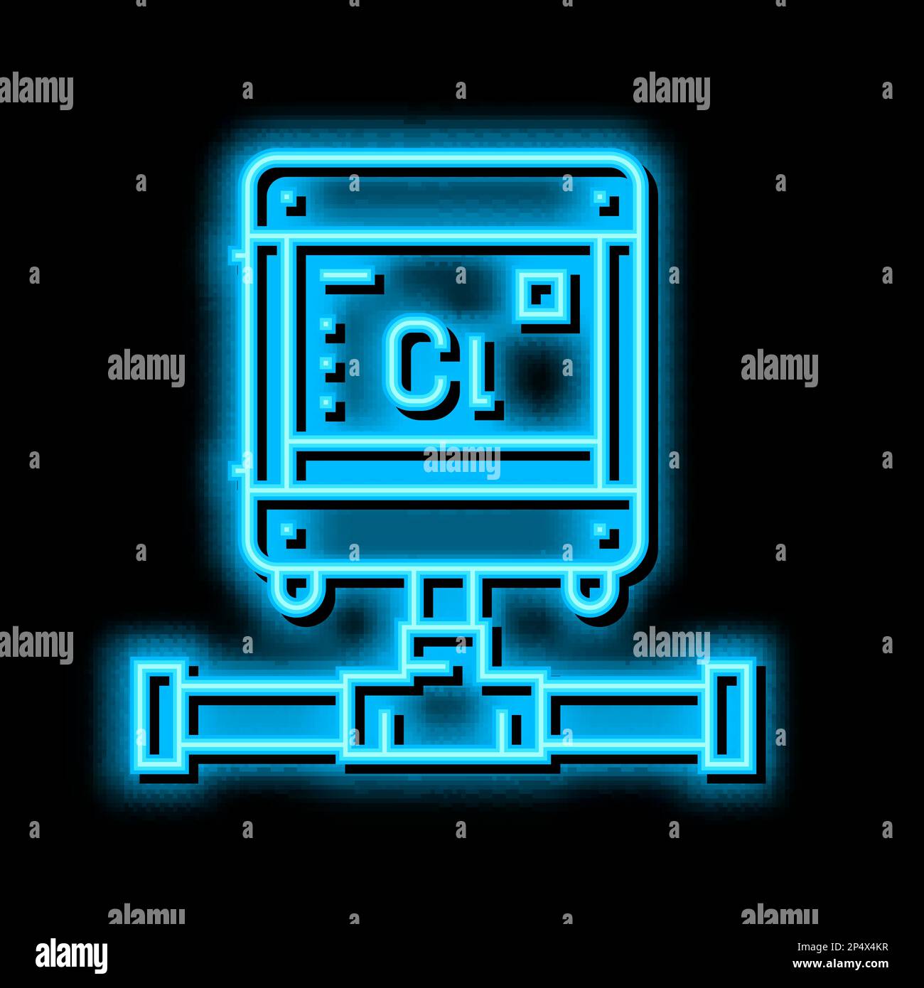 pool chlorine generator neon glow icon illustration Stock Vector Image ...