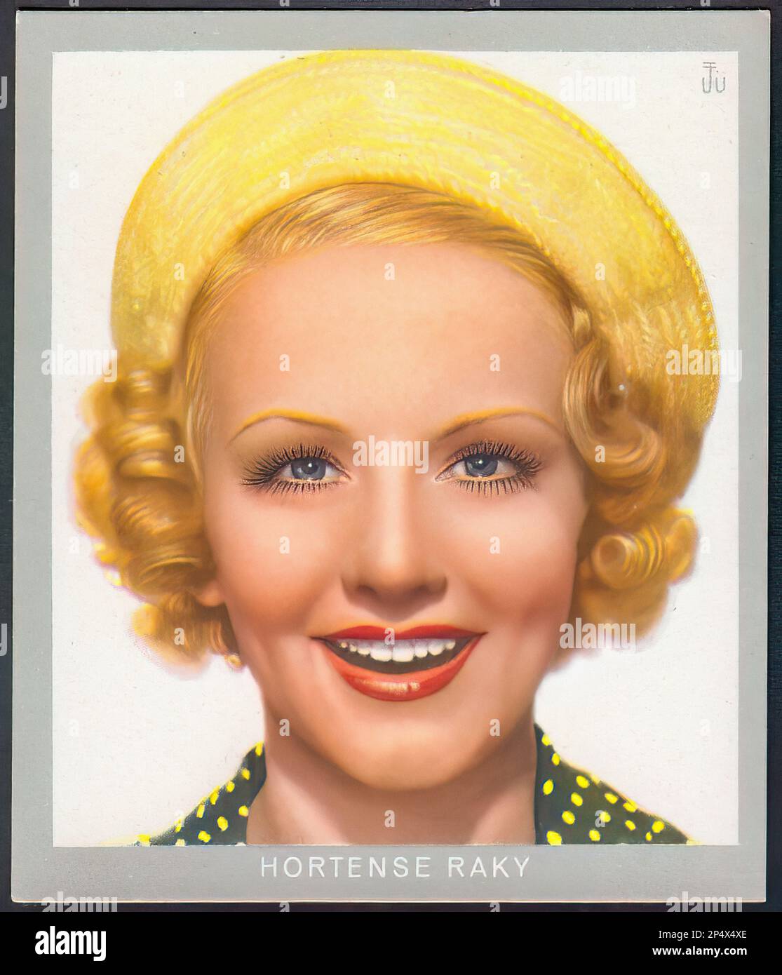 Portrait of actress Hortense Raky - Vintage German Cigarette Card Stock ...