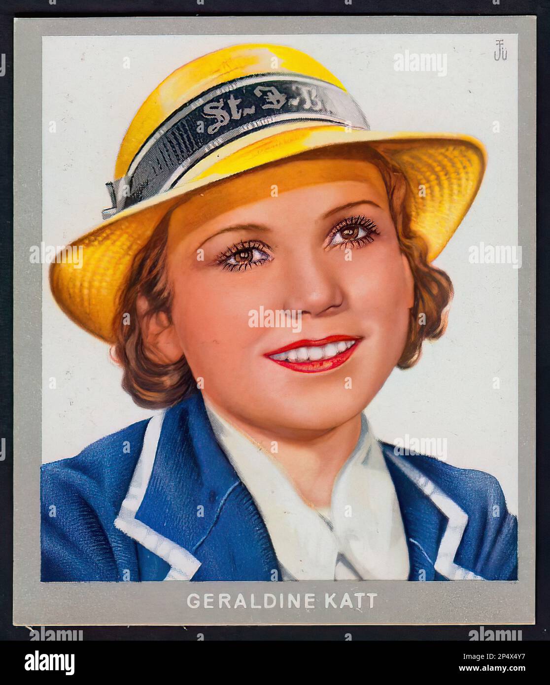 Portrait of actress Geraldine Katt - Vintage German Cigarette Card ...