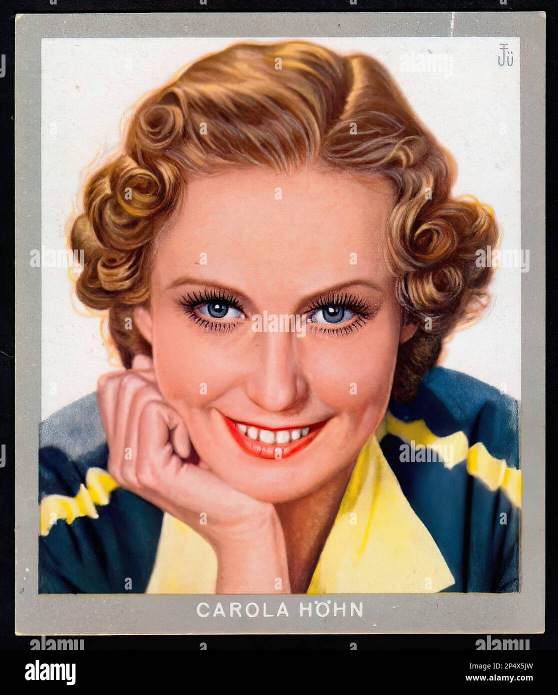 Portrait of actress Carola Höhn - Vintage German Cigarette Card Stock ...