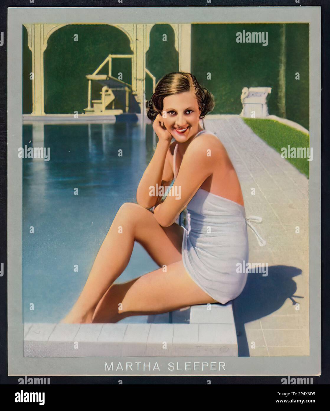 Portrait of actress Martha Sleeper - Vintage German Cigarette Card Stock Photo - Alamy
