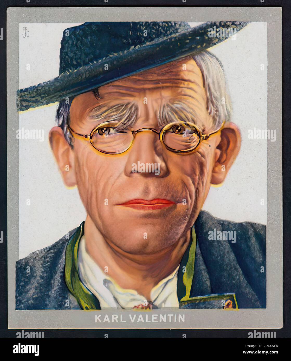 Portrait of actor Karl Valentin - Vintage German Cigarette Card Stock ...