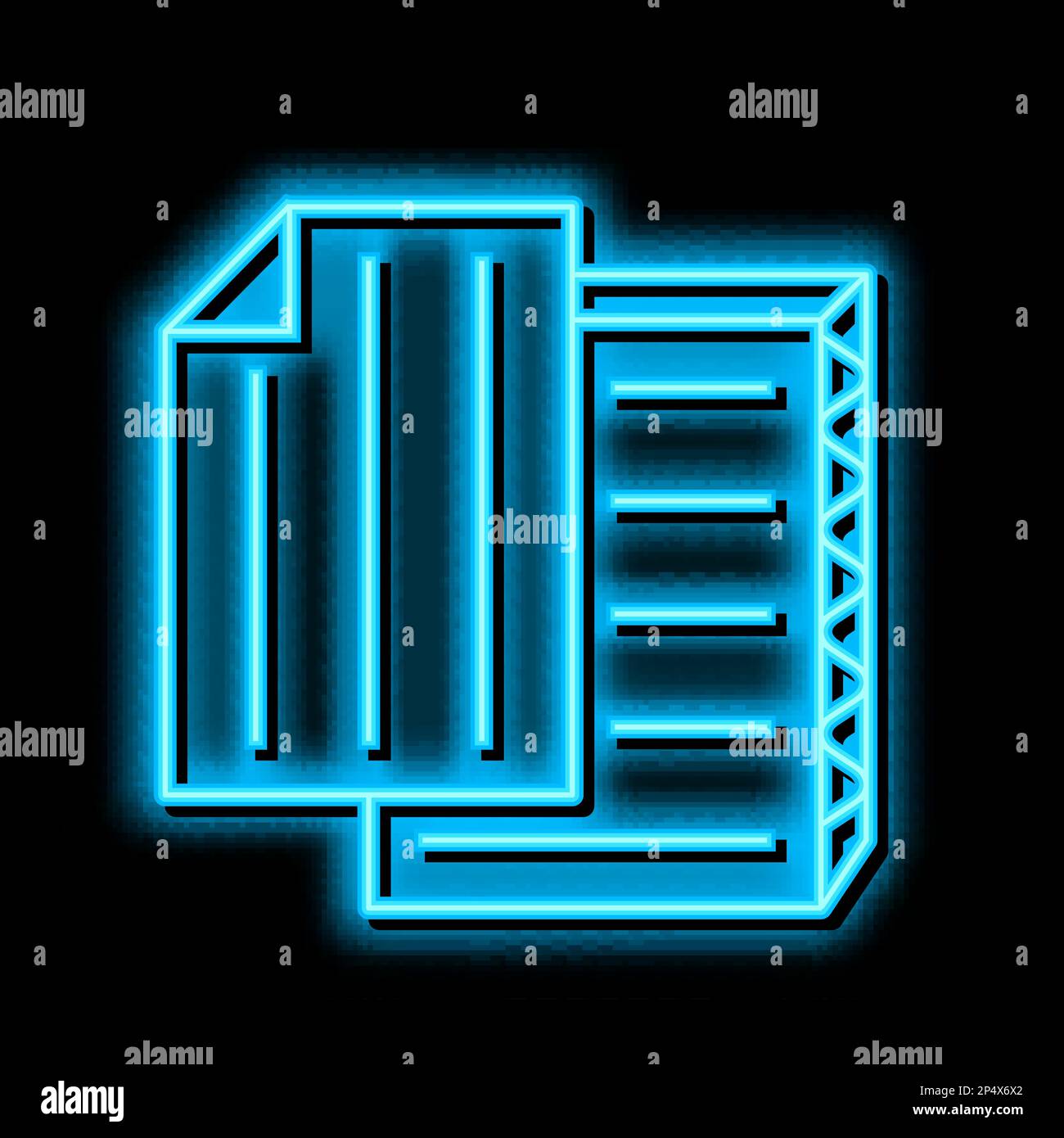 cardboard paper list neon glow icon illustration Stock Vector Image ...