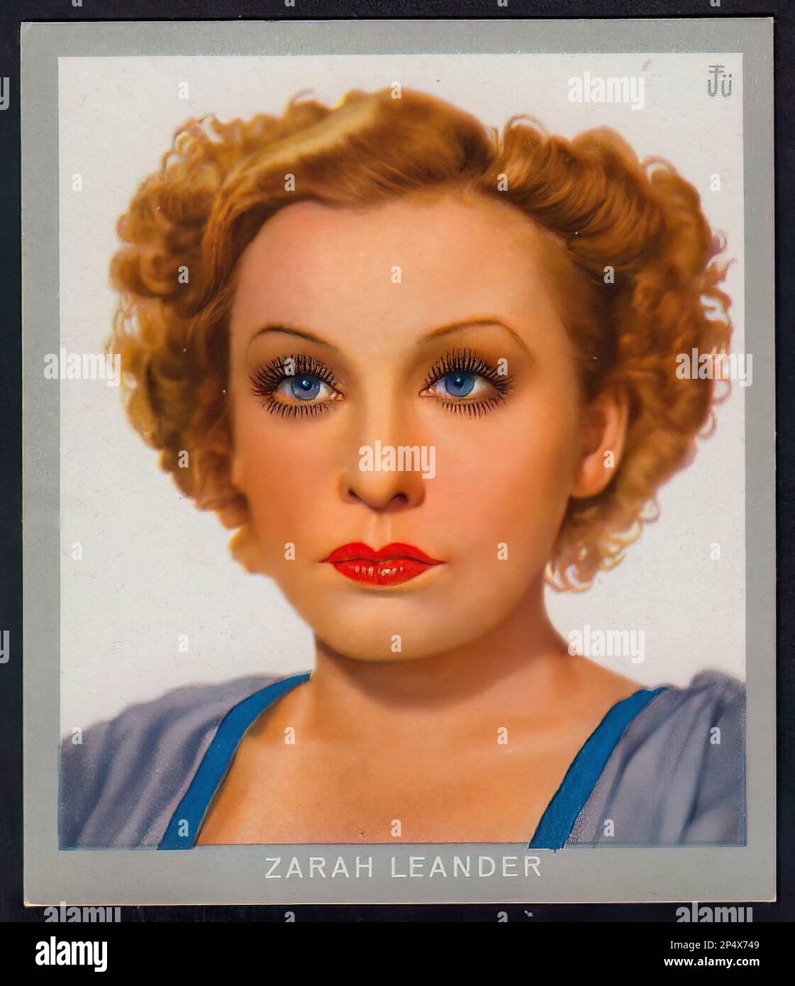 Portrait of actress Zarah Leander - Vintage German Cigarette Card 02 ...