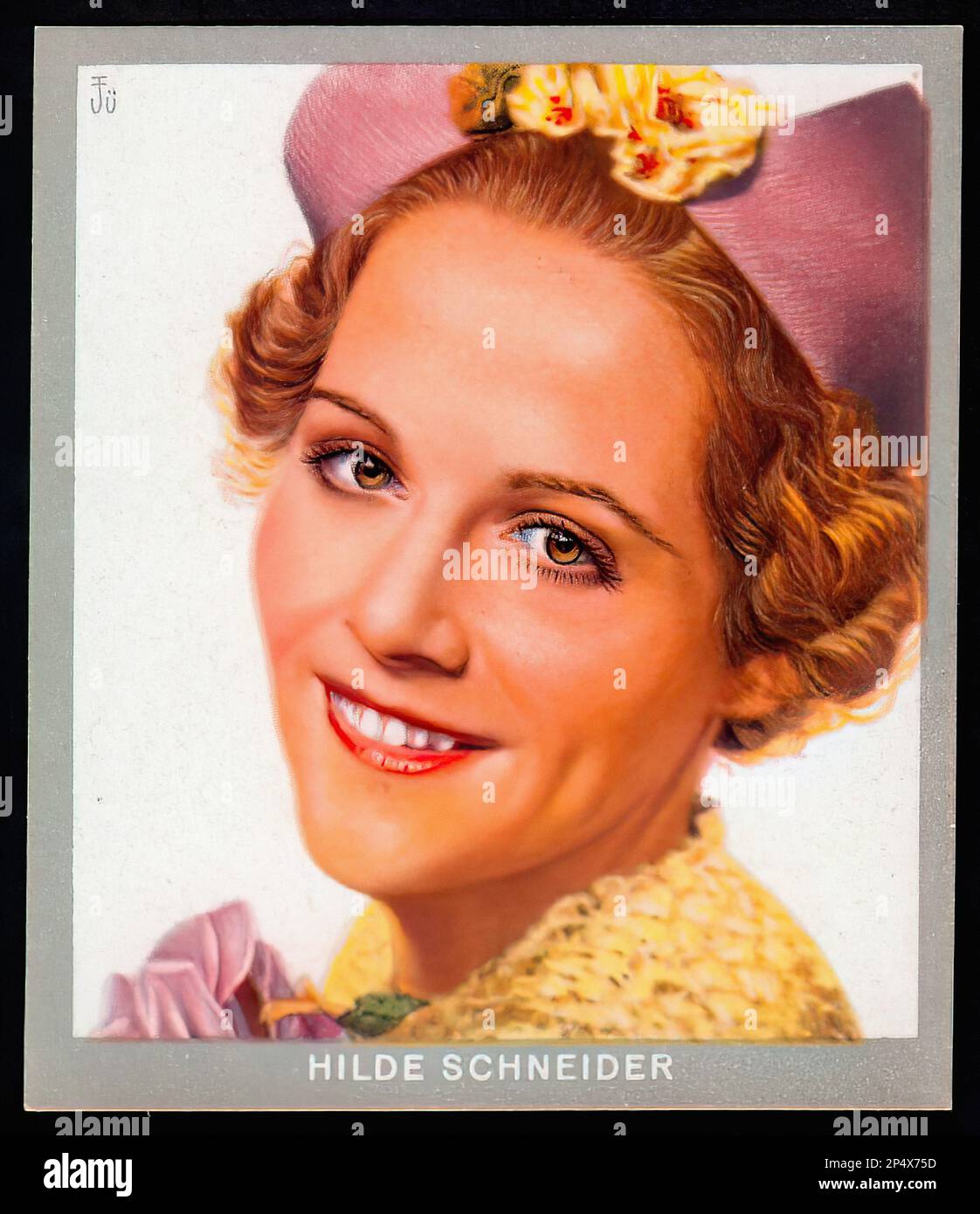 Portrait of actress Hilde Schneider - Vintage German Cigarette Card ...