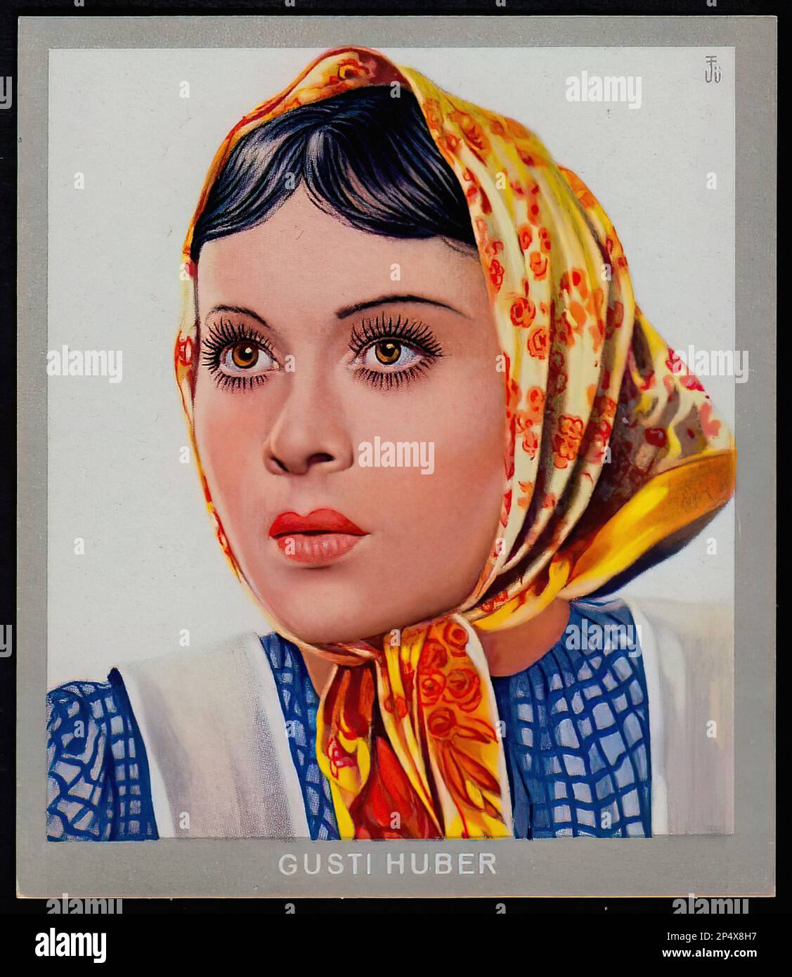 Portrait of actress Gusti Huber - Vintage German Cigarette Card Stock ...