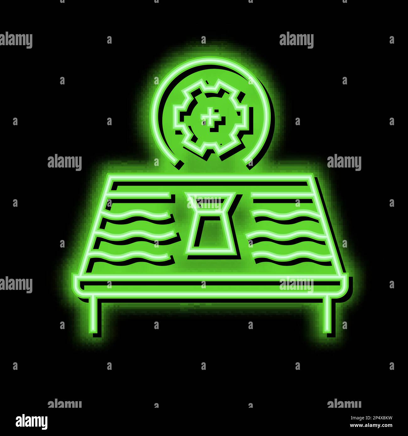 skylight installation roof neon glow icon illustration Stock Vector ...