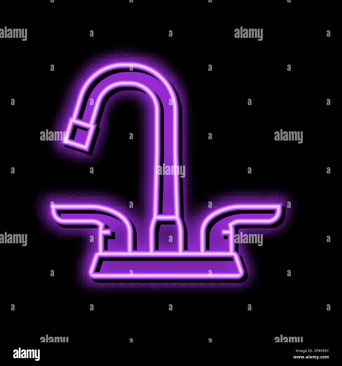 sink faucet water neon glow icon illustration Stock Vector Image & Art ...