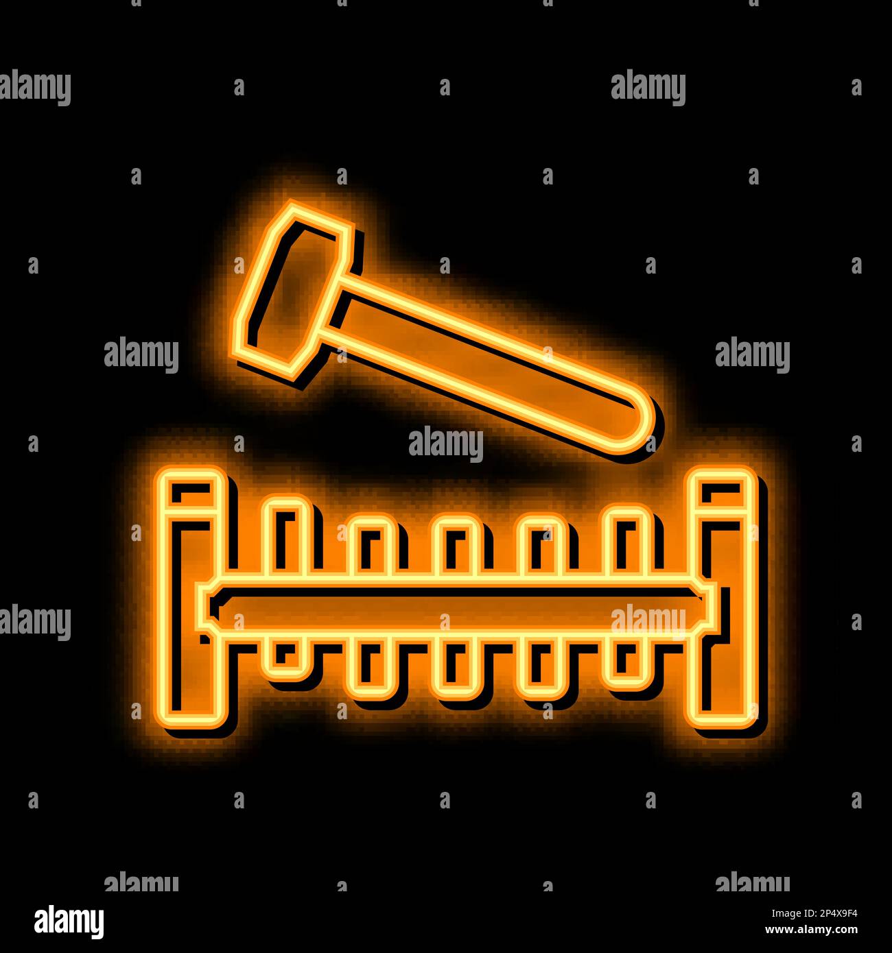 pounding bench neon glow icon illustration Stock Vector Image & Art - Alamy
