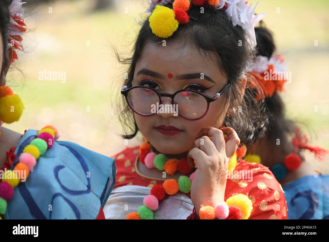March 05, 2023, Kolkata, India: Dancers performing Basanta Utsav to ...
