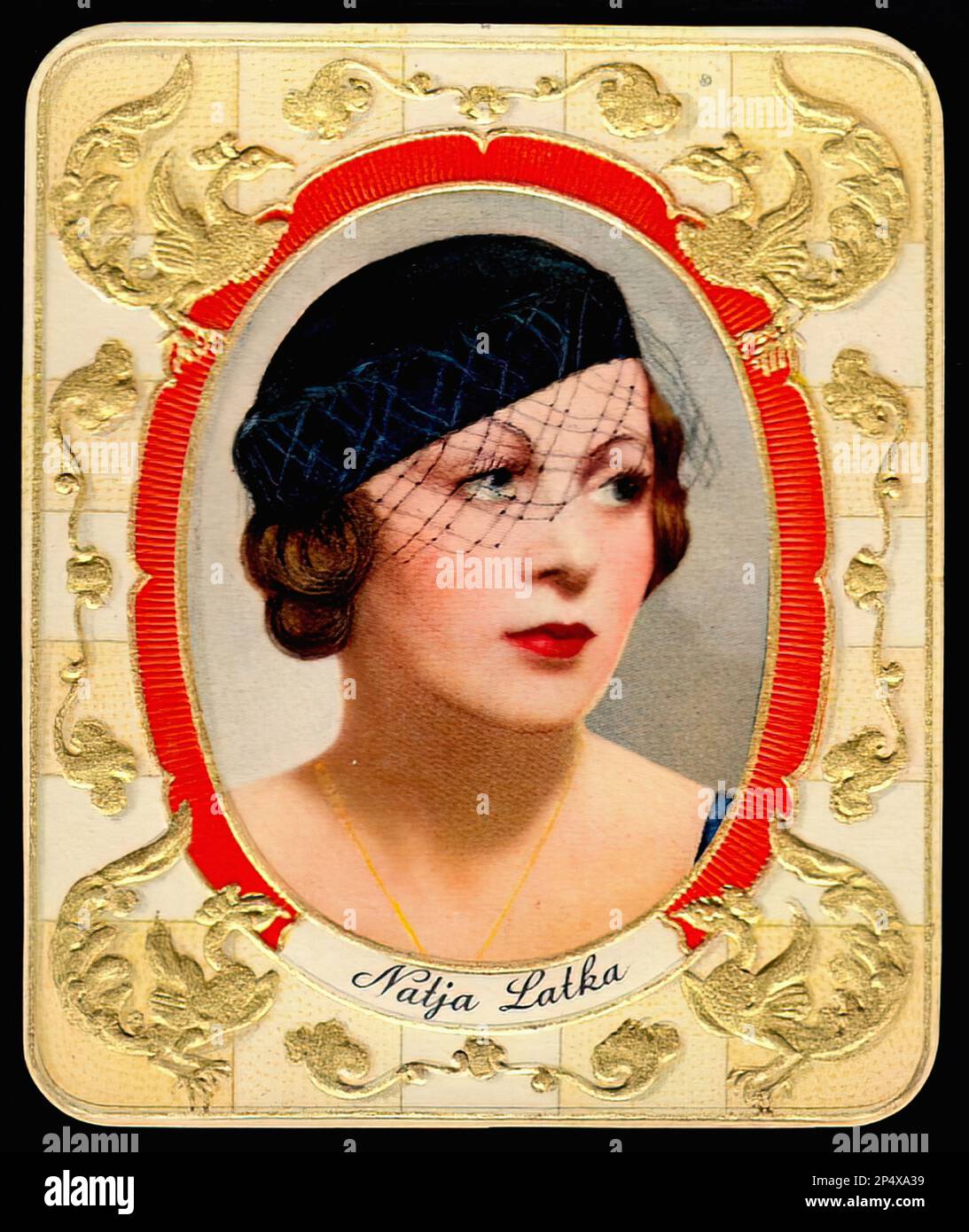 Portrait of Natja Latka - Vintage German Cigarette Card Stock Photo - Alamy