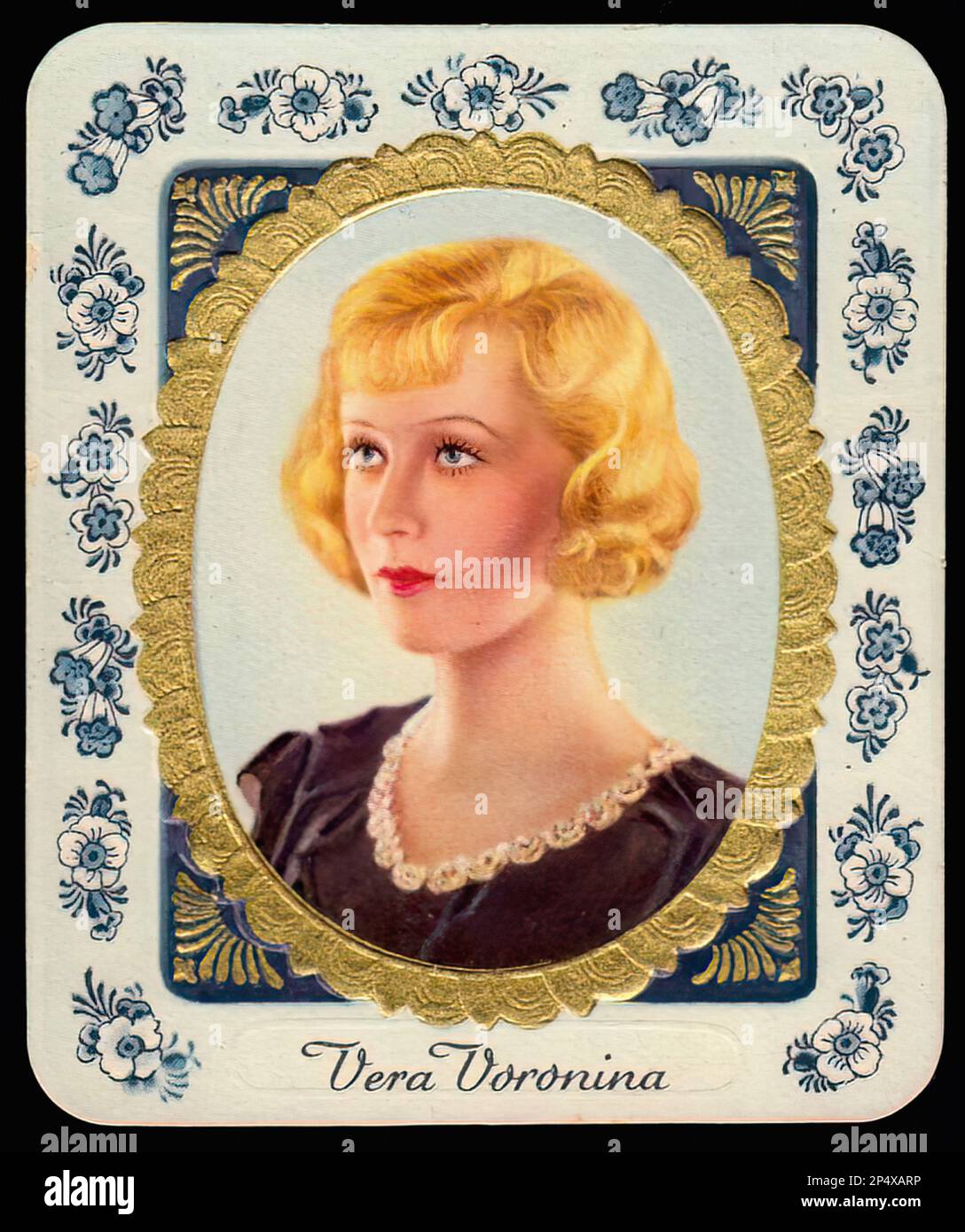 Portrait of Vera Voronina - Vintage German Cigarette Card Stock Photo ...