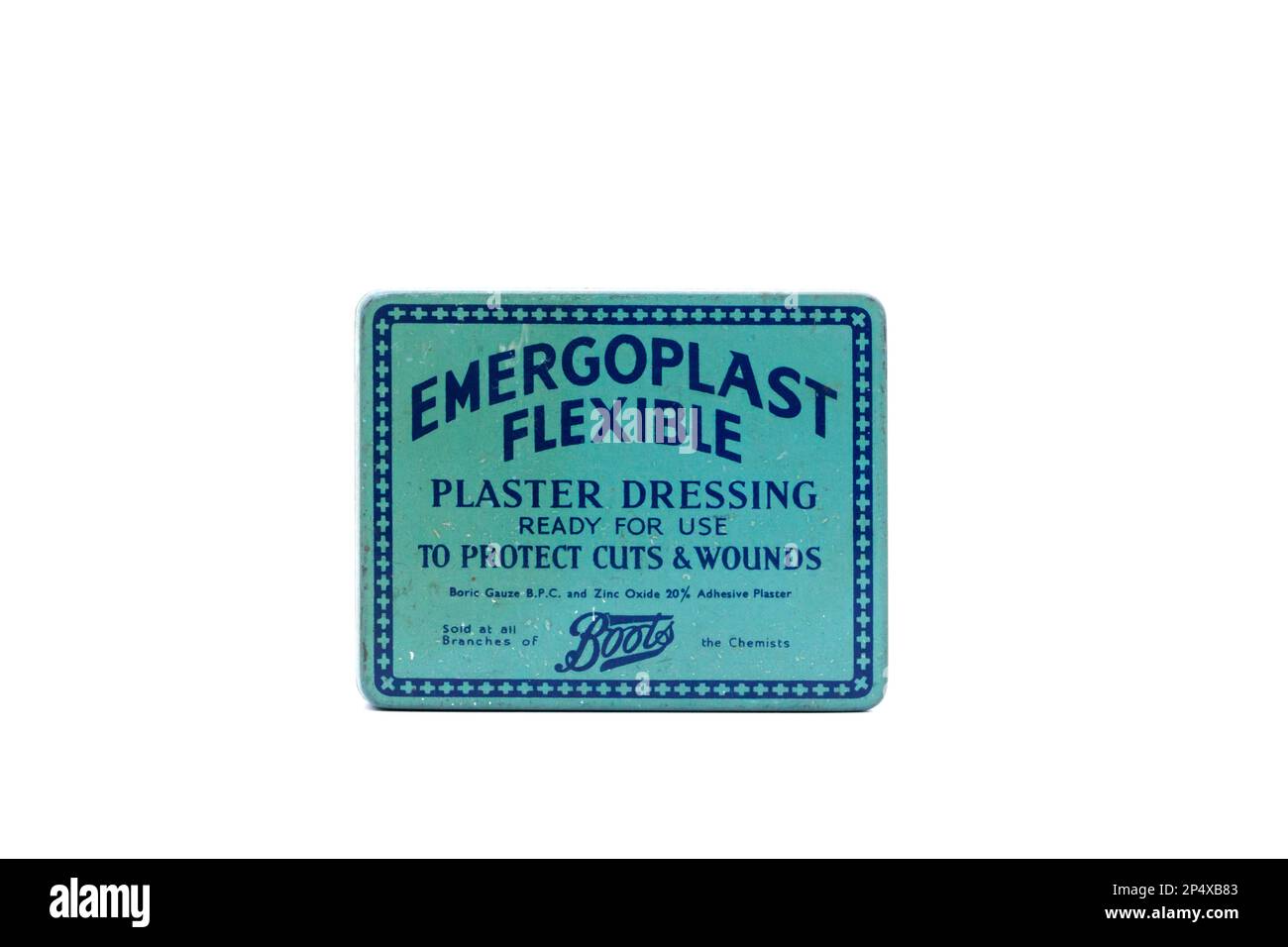 Vintage metal tin Boots Emergoplast flexible first aid plasters band ...