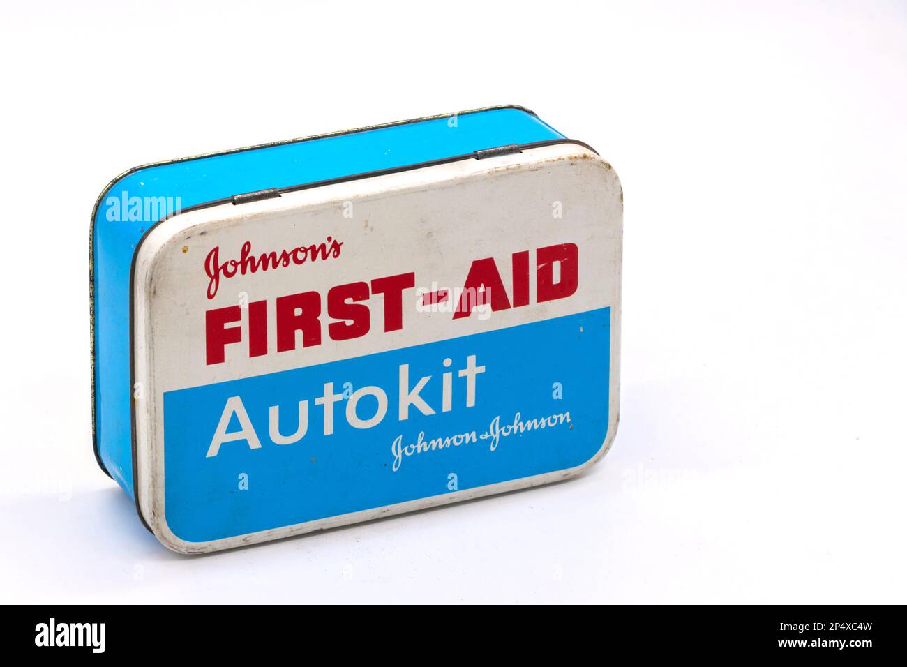 1960s metal tin containing johnsons vintage first aid kit for travel or ...