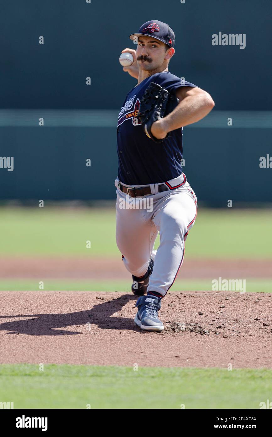 Sarasota FL USA; Atlanta Braves starting pitcher Spencer Strider (99 ...