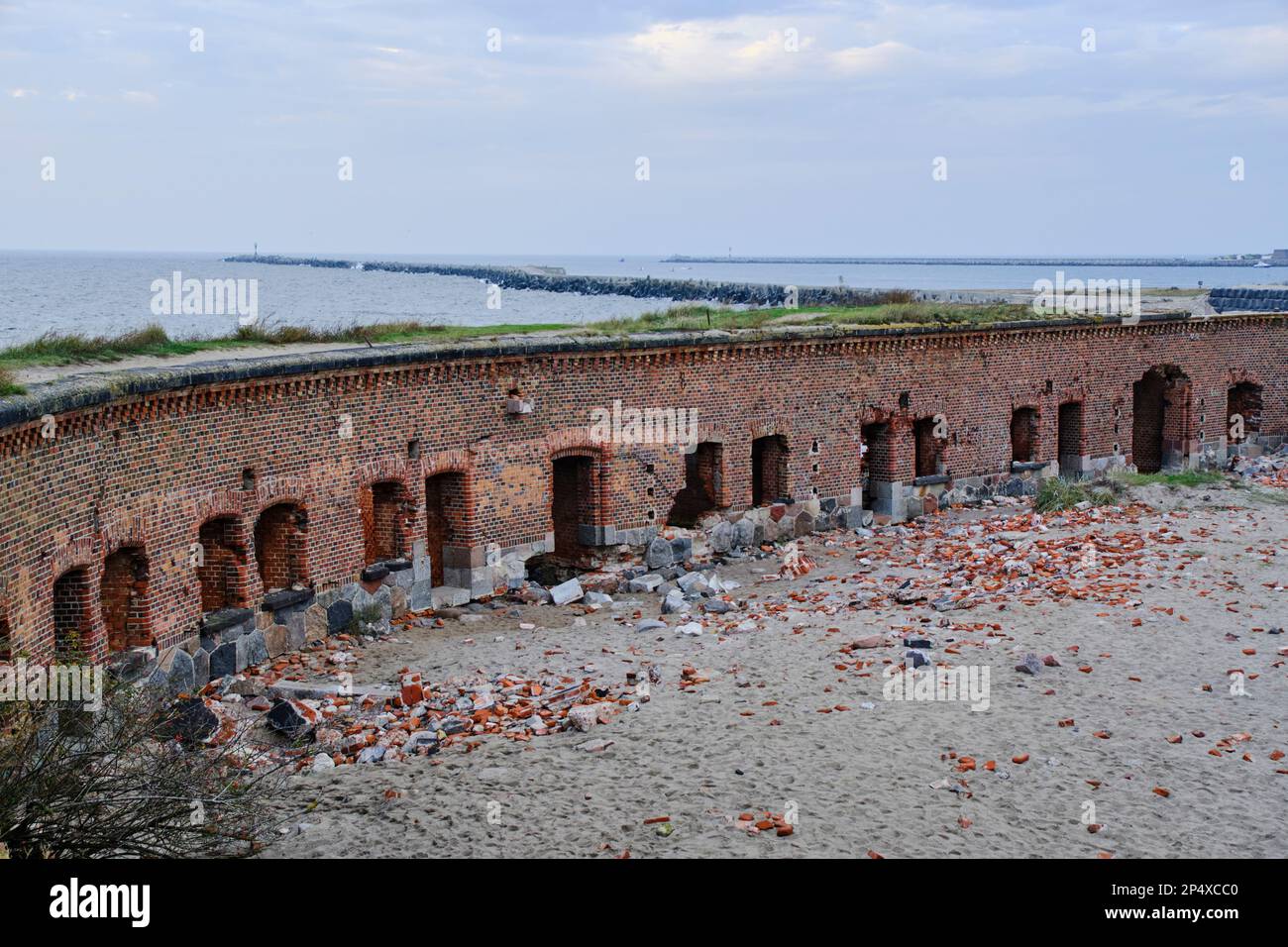 Ruins an old abandoned defensive German fort Baltic Sea coast Stock ...