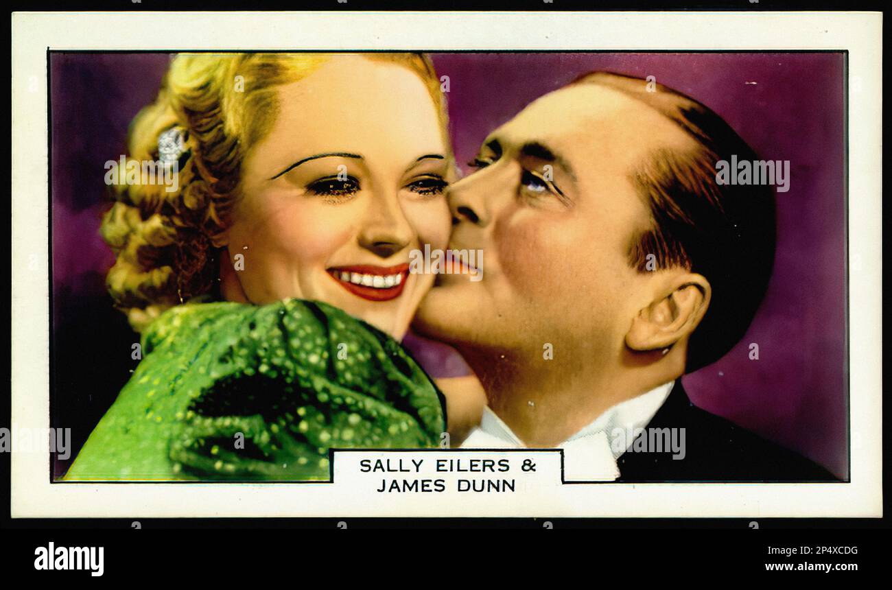 Portrait of Sally Eilers & James Dunn - Vintage Cigarette Card Stock Photo - Alamy