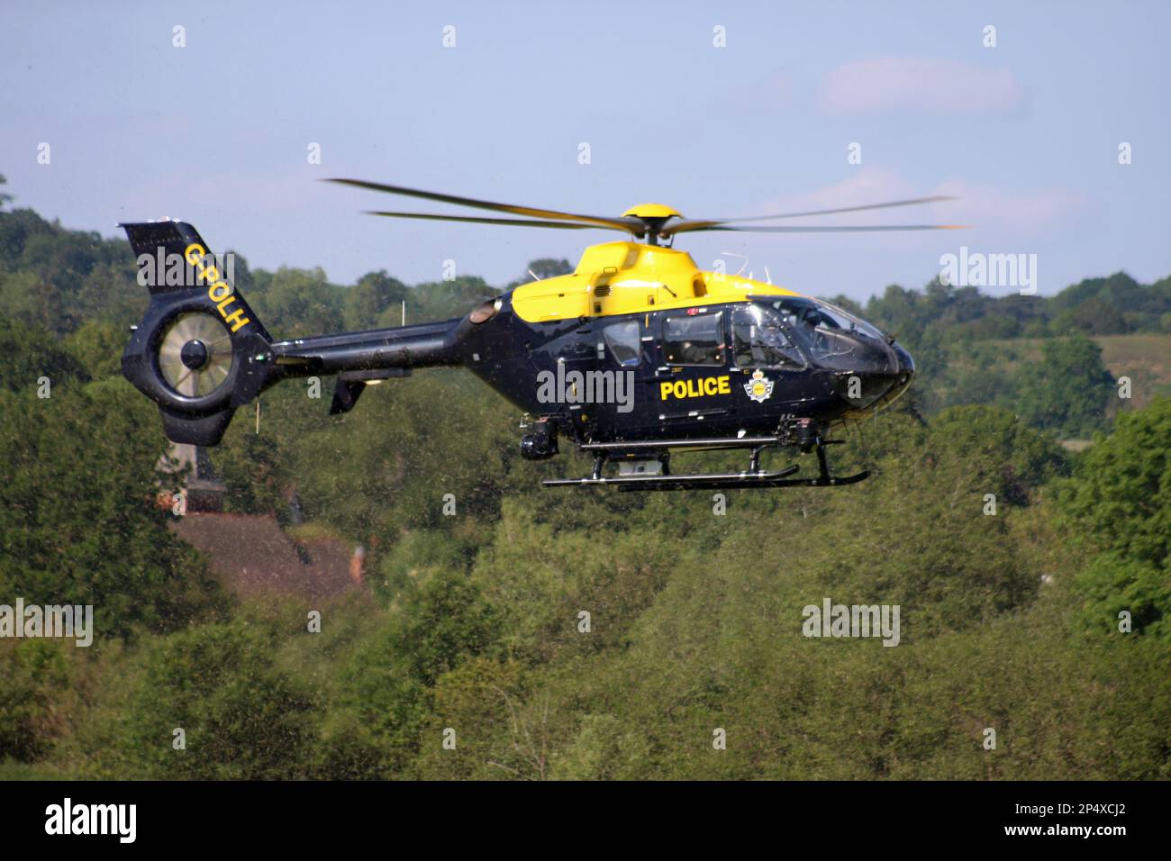 A Eurocopter EC 135P2+ of the UK Police Force arrives at Redhill ...