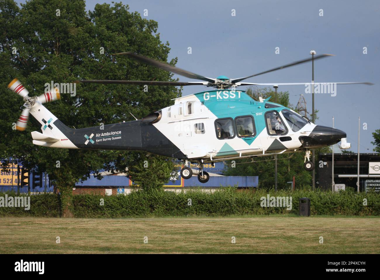 An Agusta-Westland AW-169 helicopter operating for Kent Surrey Sussex ...