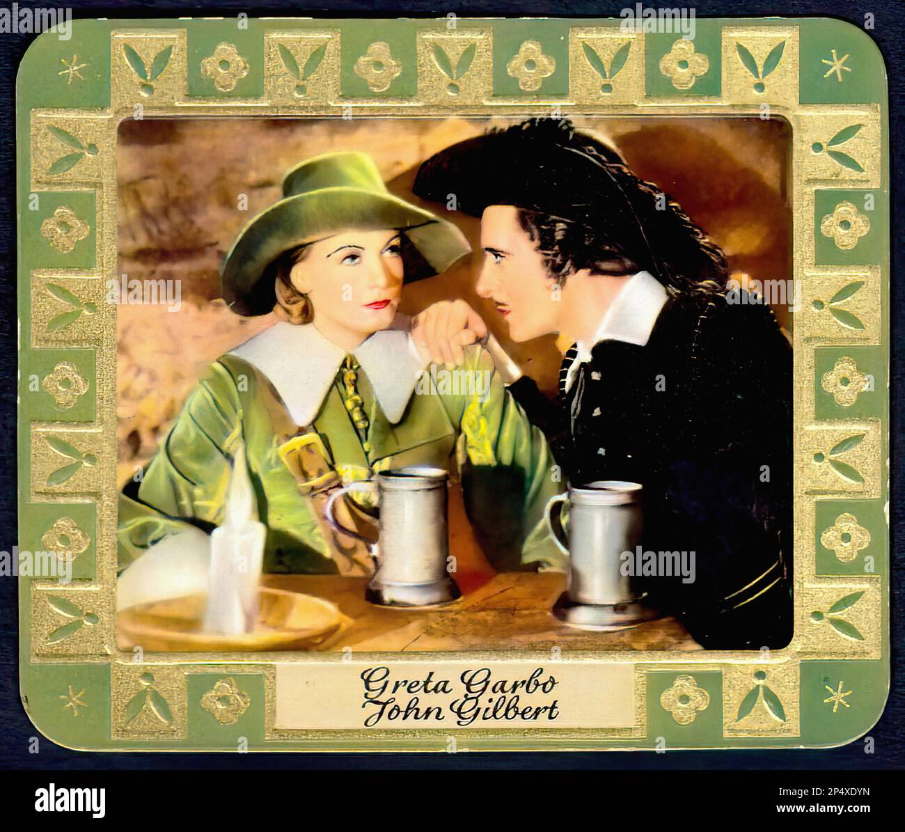 Portrait of Greta Garbo & John Gilbert - Vintage German Cigarette Card ...