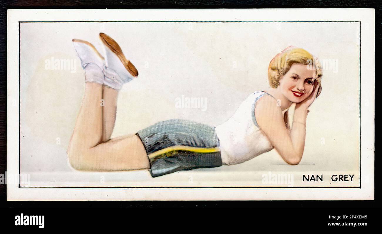 Portrait of actress Nan Grey - Vintage Cigarette Card Stock Photo - Alamy