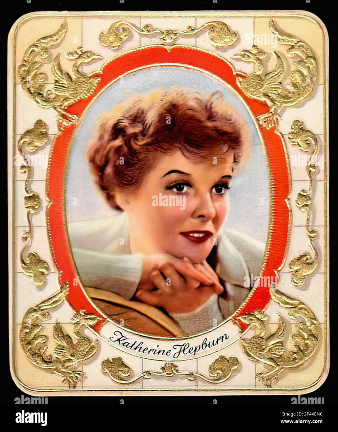 Portrait of Katherine Hepburn - Vintage German Cigarette Card Stock ...