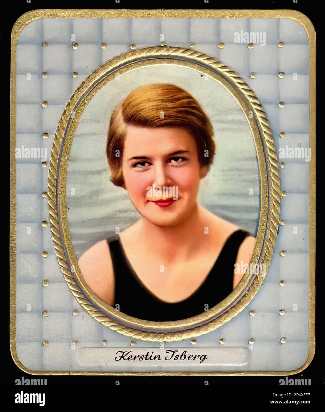 Portrait of Kerstin Isberg - Vintage German Cigarette Card Stock Photo ...