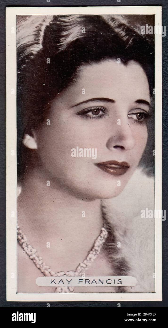 Portrait of Kay Francis - Vintage Cigarette Card 06 Stock Photo - Alamy
