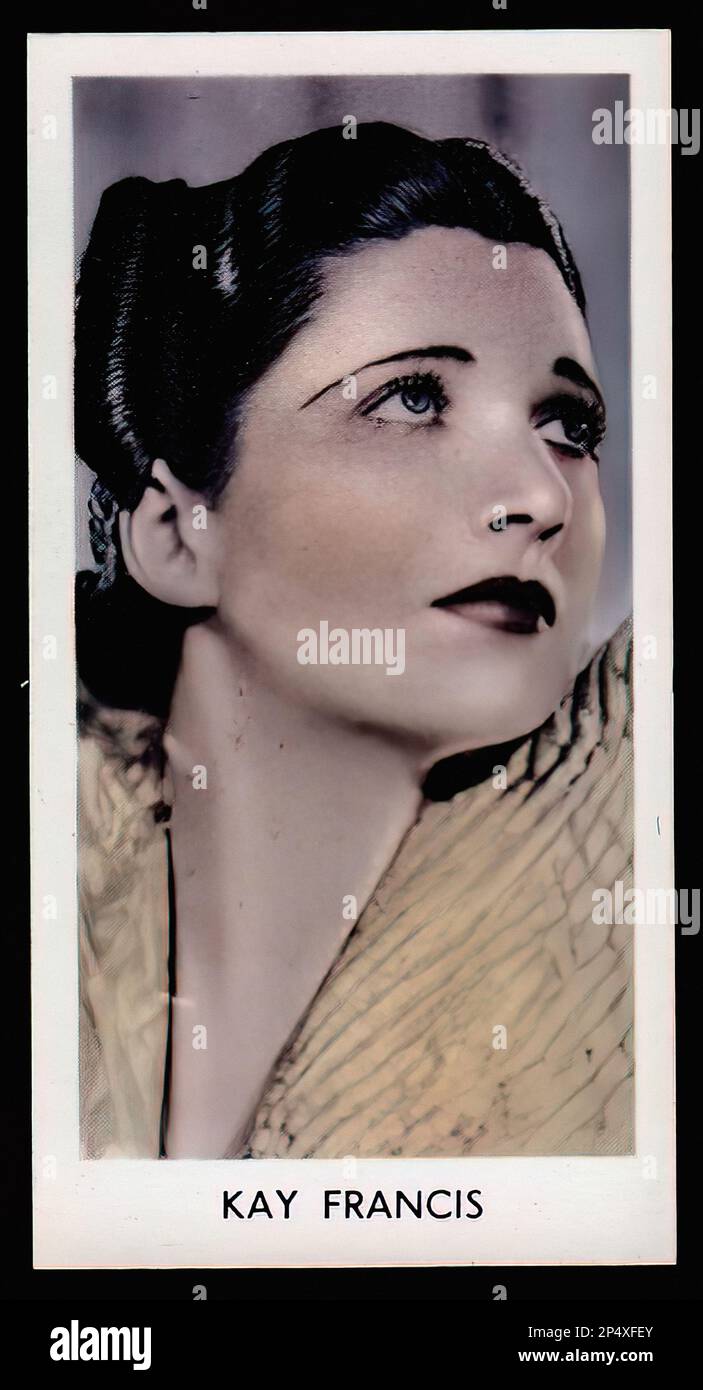 Portrait of Kay Francis - Vintage Cigarette Card 04 Stock Photo - Alamy