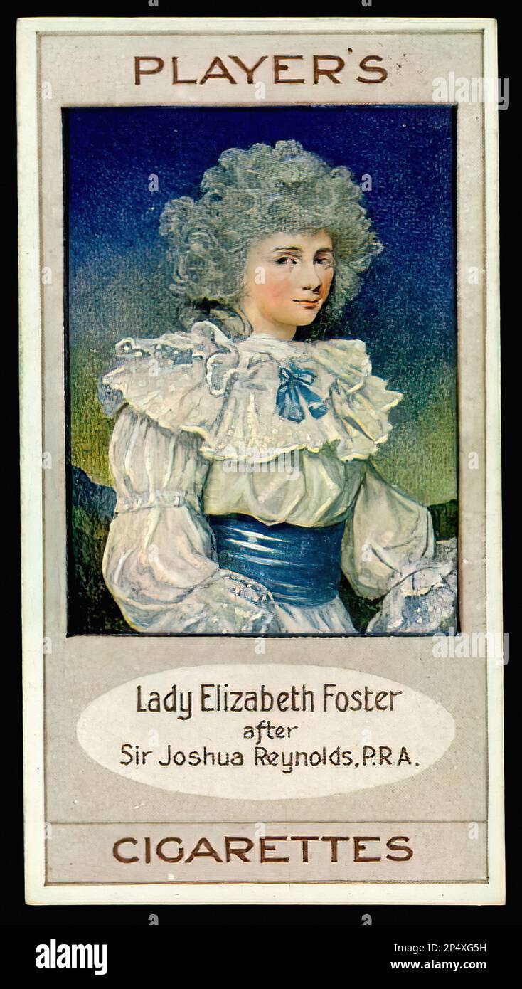 Portrait of Lady Elizabeth Foster - Vintage Cigarette Card Stock Photo ...