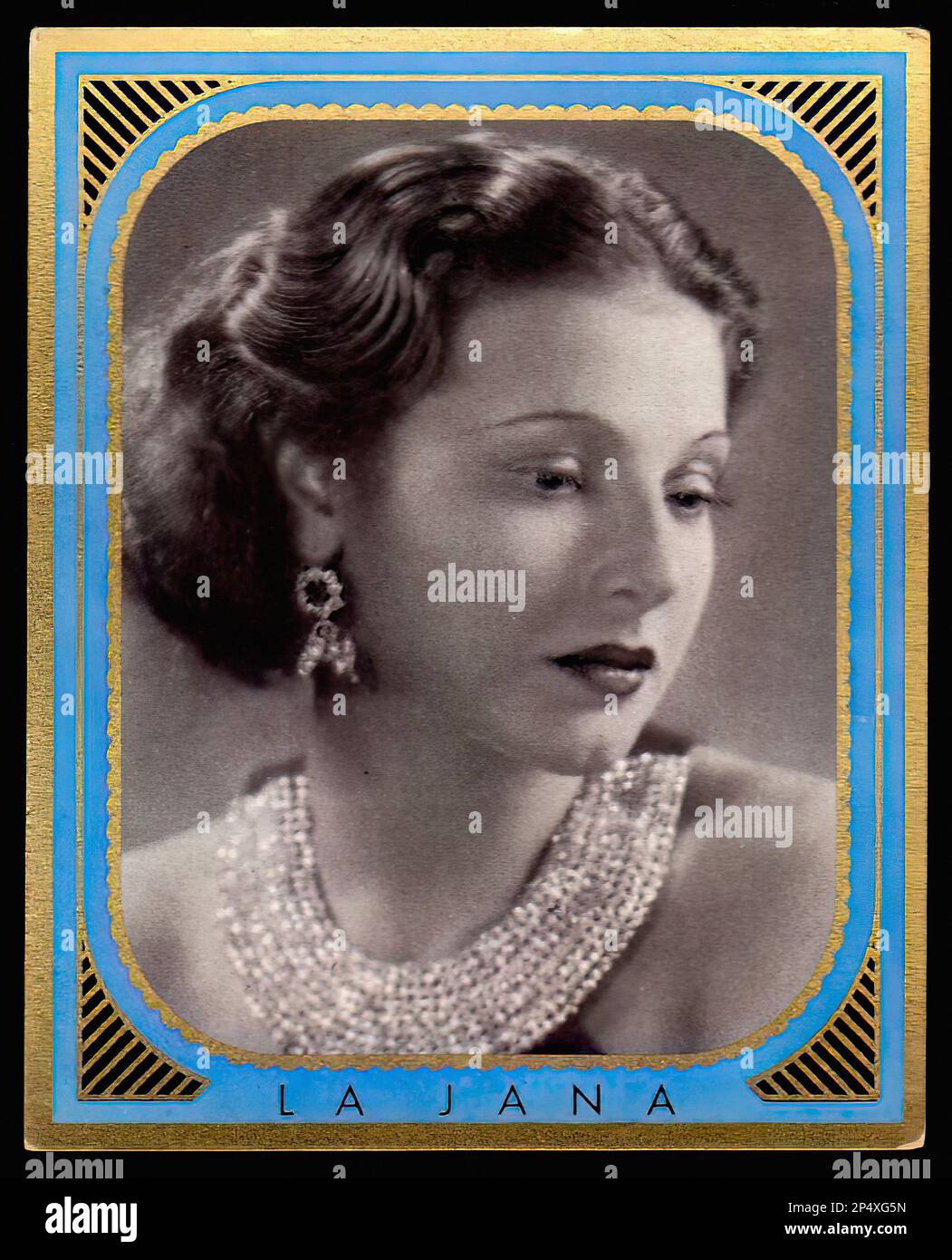 Portrait of La Jana - Vintage German Cigarette Card Stock Photo - Alamy
