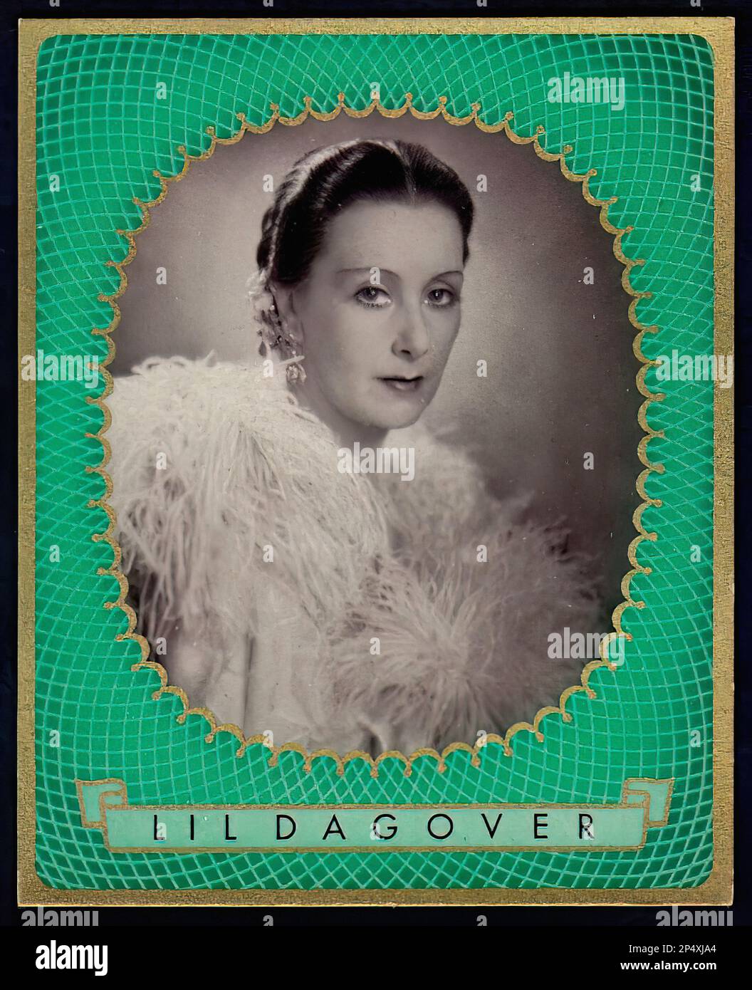 Portrait of Lil Dagover - Vintage German Cigarette Card 06 Stock Photo ...