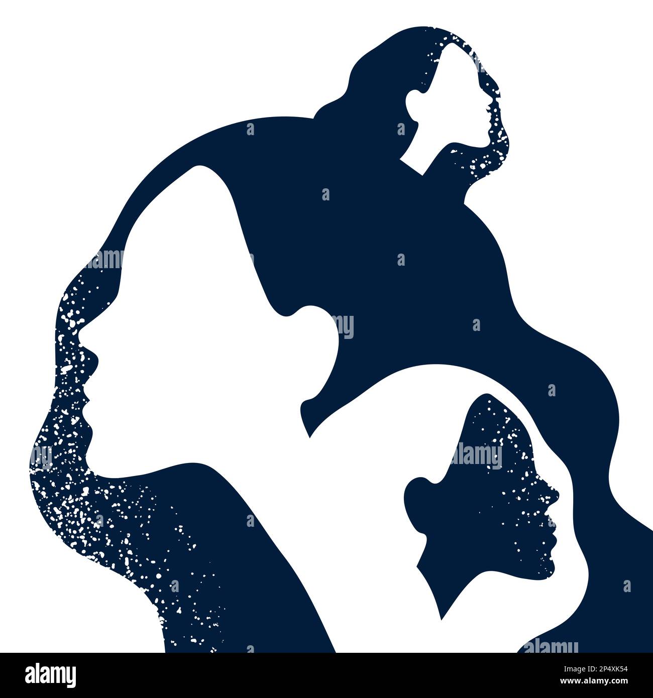 International Women's Day. March 8. Portraits of women in profile ...