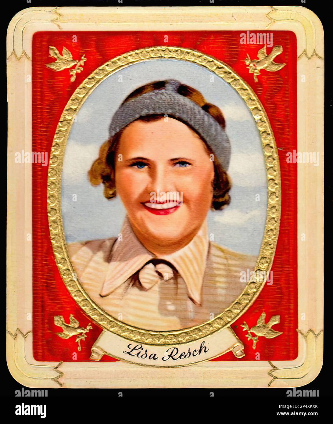 Portrait of Lisa Resch - Vintage German Cigarette Card Stock Photo - Alamy